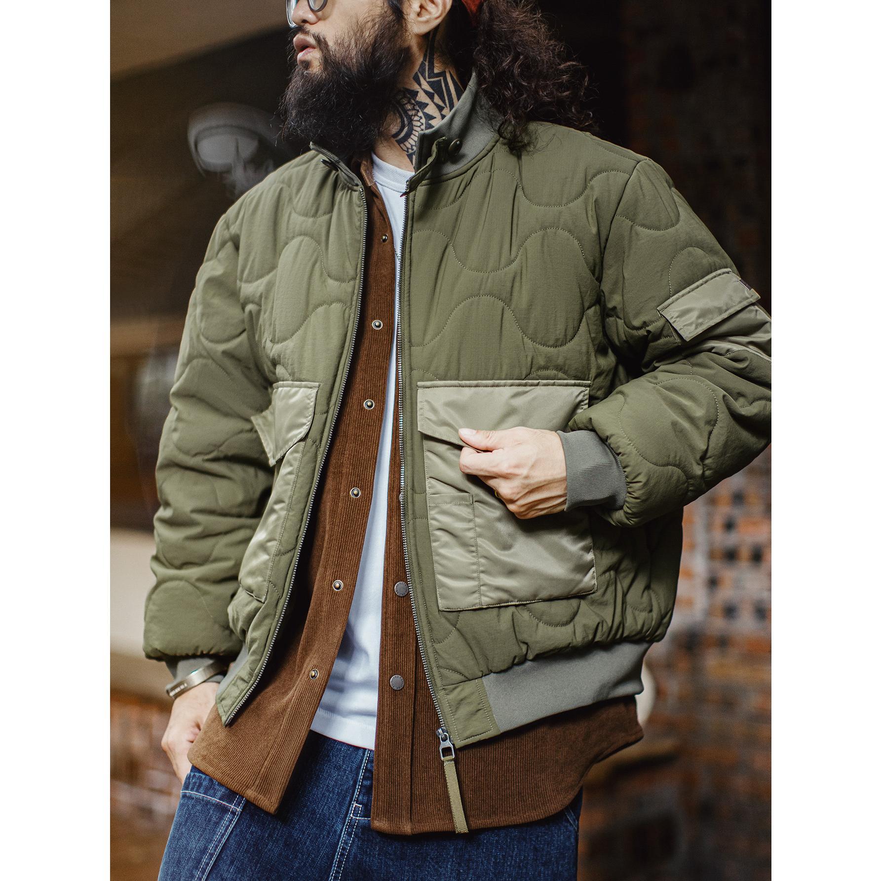 Men’s M51 Military Green Short Winter Jacket with Large Pockets | MADEN
