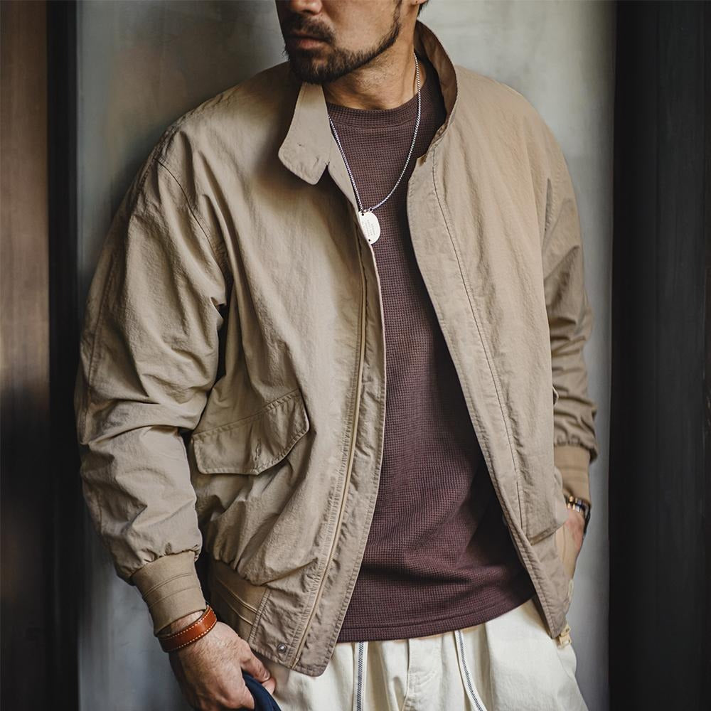 MADEN G9 Harrington Jacket – Vintage Khaki Workwear Coat